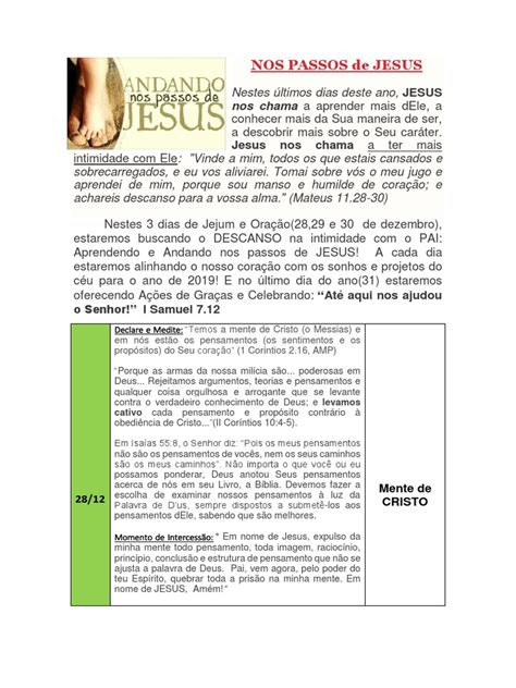 Seguindo Os Passos De Jesus Aprendendo Com O Mestre Durante Um Jejum