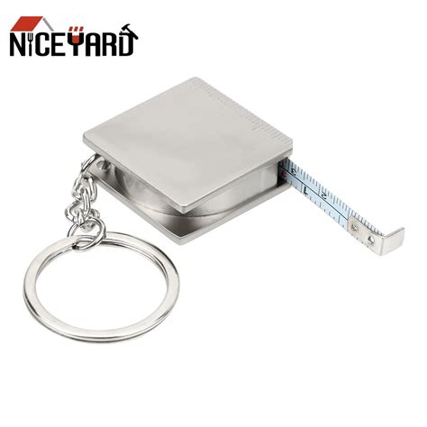 Niceyard 개폐식 줄자 스테인레스 스틸 눈금자 당겨 눈금자 키 체인 키 링 측정 도구 열쇠 고리 줄자 Aliexpress