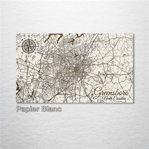 Greensboro North Carolina Street Map Wood Wall Art Wood Wall Map