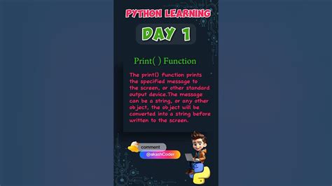 day 1 python learning print function in python python day1