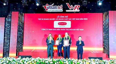 Dai ichi Life Việt Nam đạt danh hiệu Top 50 Doanh nghiệp Lợi nhuận