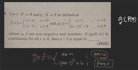 0 let f r→r and g r→r be defined asf x {x a ∣x−1∣ x