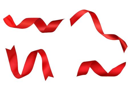 Conjunto De Cinta Roja Vector Premium