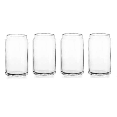 Set Of 4 Basic Beer Can Glasses 16oz