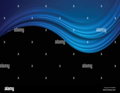 Dark Blue Abstract Waves Background Vector Design Illustration Stock