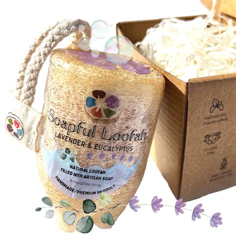 Exfoliating Natural Loofah Soap Bar With Lavender And Eucalyptus