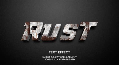 Premium PSD Rust Text Effect Template
