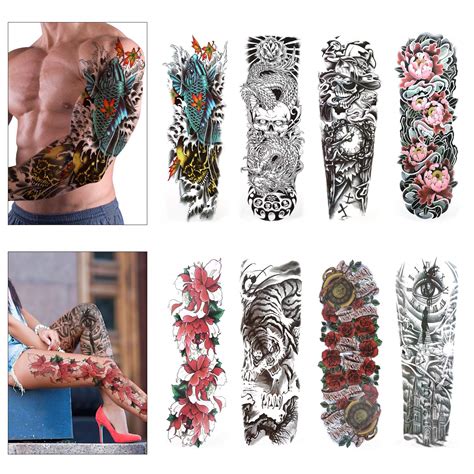 Buy Konsait Full Arm Temporary Tattoo 8 Sheets Extra Temporary Tattoo