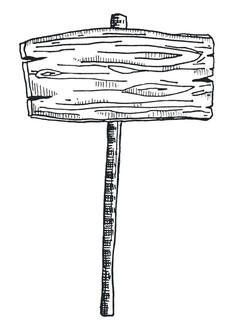 Old Wooden Signpost At The Crossroads Pointer Drawing Great Design
