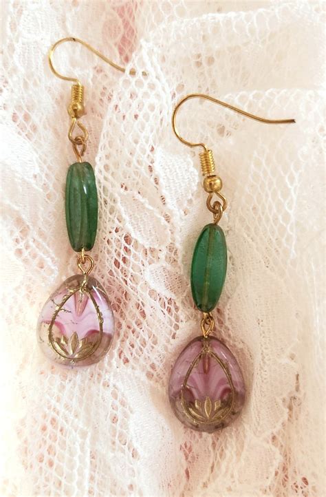 【畢業禮物】【聖誕禮盒】捷克手繪玻璃珠銅電金耳環可改耳夾 Fashion Museum Accessories 時尚博物館首飾｜耳環耳夾