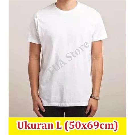 Jual Kaos Polos Cotton Combad S S Ukuran L Kaos Polos Warna Putih Kaos Polos Putih