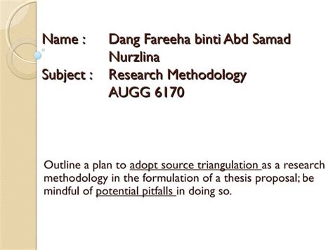 Source Triangulation Final Ppt