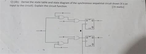 Solved Q 4b Derive The State Table And State Diagram Of Chegg Com