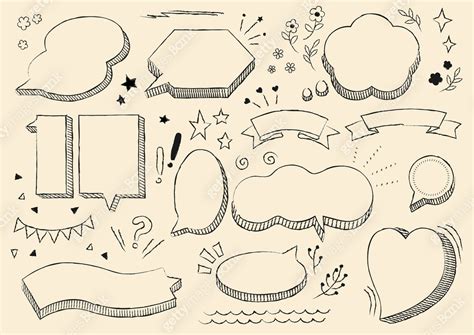 말풍선 화살표 말풍선 문자기호 벡터 일러스트 디자인엘리먼트 손그림 도형 이미지 Jv13678477 게티이미지뱅크