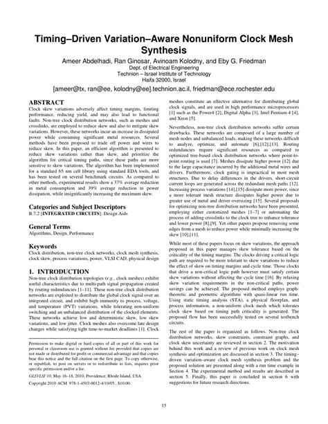 pdf timing driven variation aware nonuniform clock mesh synthesis