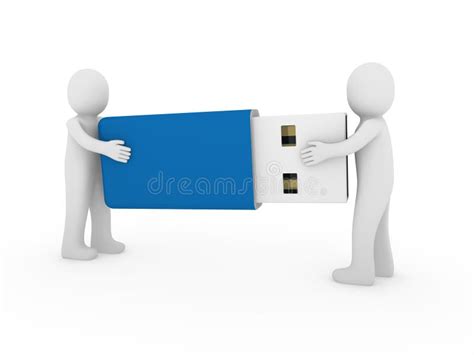 3d Human Men Usb Stick Blue Stock Illustration Illustration Of Human