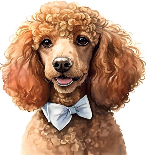 Dessin Du Portrait De Caniche Mignon Illustration De Vecteur