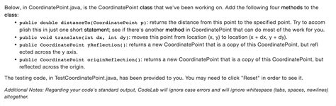 Solved Below In CoordinatePoint Java Is The Chegg