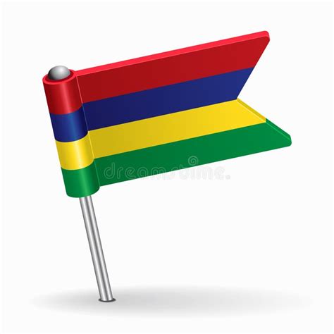 Mauritius Flag Map Pointer Layout Vector Illustration Stock Vector