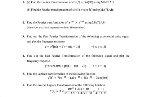 Solved A Find The Fourier Transformation Of Cos T Chegg