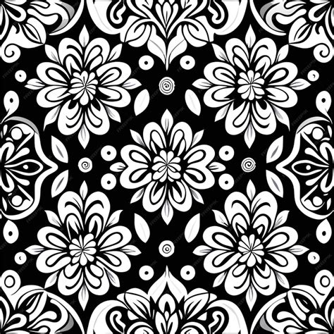 Premium Vector Modren Pattern Outline Seamless Detail Black White