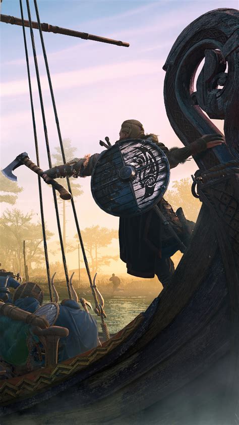 Assassins Creed Valhalla Video Game Viking Longship Hd Phone