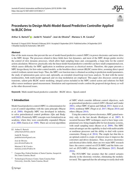 pdf procedures to design multi model based predictive controller