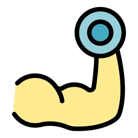 Premium Vector Muscle Trainer Icon Outline Vector Run Program Care Info Color Flat