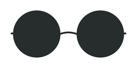 Flat Vector Hippy Boho Round Shaped Sunglasses Illustration Hand Drawn Retro Groovy Elements