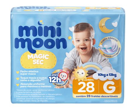 Fralda Descartável Mini Moon Magic Sec G 28 Unidades Drogaria Rosário