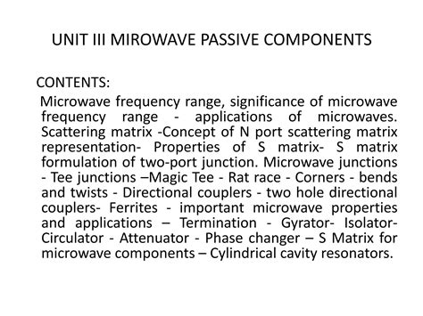 Unit Iii Mirowave Passive Components Pptx