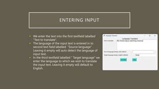 Language Translator Using Python And Google API PPT