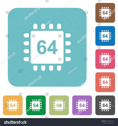 Microprocessor 64 Bit Architecture White Flat Stock Vector Royalty Free 1105755299 Shutterstock