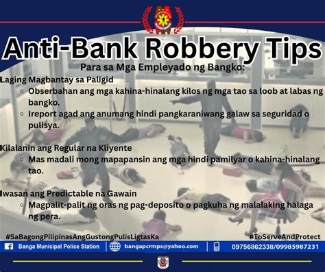 Banga Mga Tip Kontra Sa Panloloob Ng Bangko Anti Bank Robbery Tips