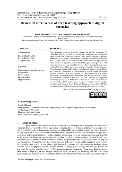 Pdf Review On Effectiveness Of Deep Learning Approach In Digital Forensics