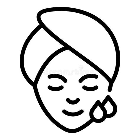Vector De Contorno De Icono De Masaje Facial De Rodillos Piel De Mujer