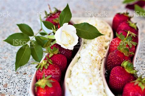 맛 있는 음식 신선한 딸기와 코 티 지 치즈의 요리입니다 비타민 보충입니다 식이 및 채식 제품입니다 귀하의 다이어트를 건강 하 고 영양가 음식을 추가 합니다 0명에 대한