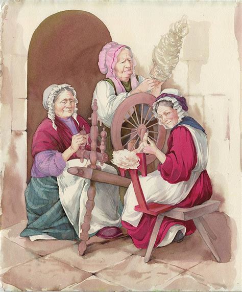 Три пряхи Братья Гримм Сальникова Людмила Illustration