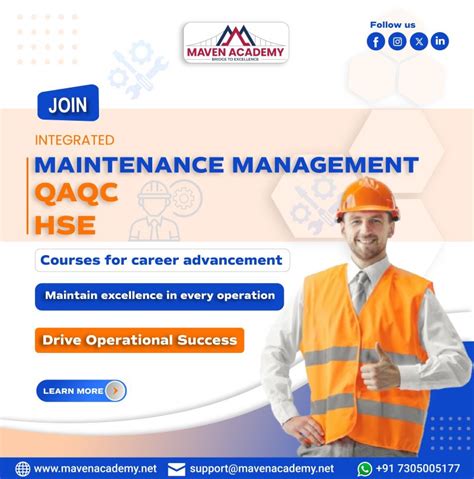 Maven Academy On Linkedin Maintenancemanagement Qaqc Hsecourses