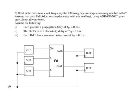 What Is The Maximum Clock Frequency The Following Chegg