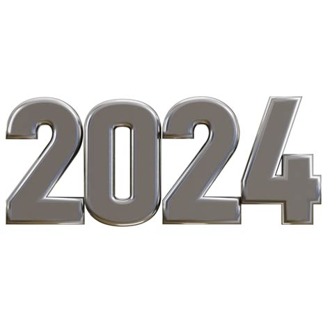 Nuevo Año 2024 Plata Texto 3d Hacer 29724893 Png