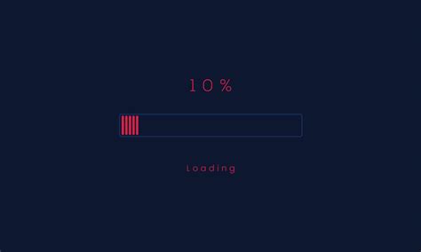 10 percent uploading progress bar red loading and processing menu bar