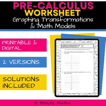 Precalculus Worksheet Graphing Transformations Engaging Practice Problems