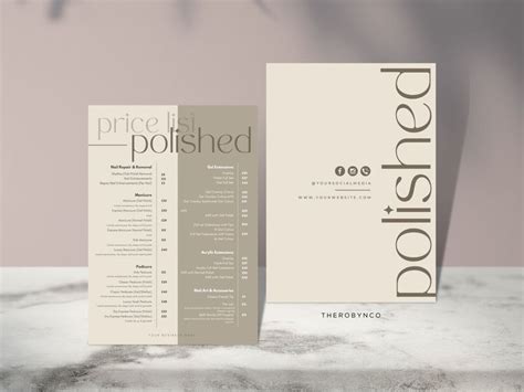 Diy Full Nail Salon Price List Design Templates Pre Made Editable