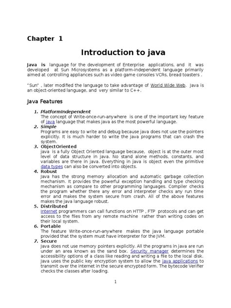 Java Notes Pdf Java Programming Language Method Computer
