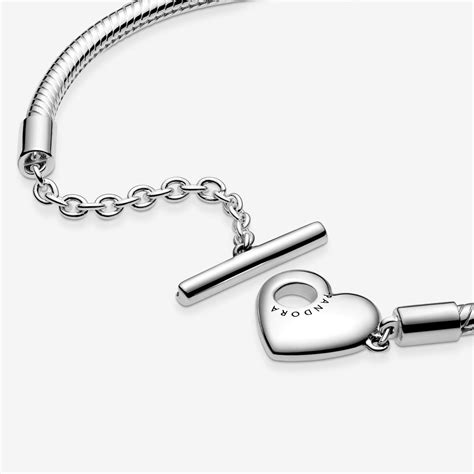 Pandora Moments Heart T Bar Snake Chain Bracelet Pandora Uk