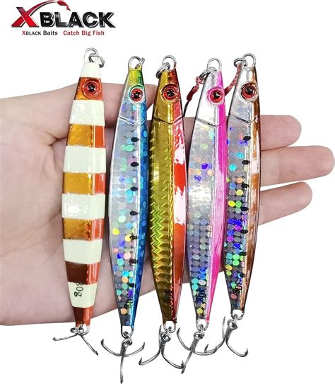 Hard Fishing Lures Jigging Bait Sinking Metal Spoons Set 5pcs With