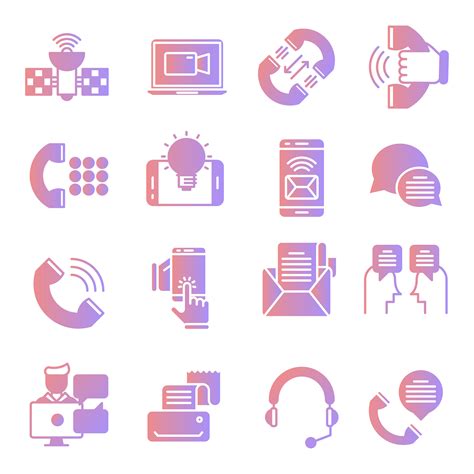 Communication Gradient Icons Set 328992 Vector Art At Vecteezy