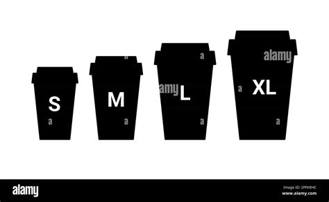 Coffee Cup Plastic Size Icon Large Small Takeaway Coffee Cup Vector