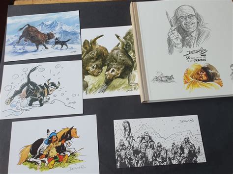 Derib 50 Ans De La Vie D Un Crayon 4x Ex Libris C Catawiki